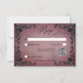 Gothic Black & Burgundy Filigree Heart QR Code RSVP Card | Zazzle
