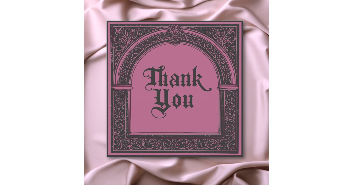 Gothic Black Burgundy Medieval Until Death Thank You Card | Zazzle