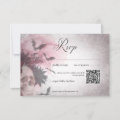 Gothic Black & Burgundy Skull & Spider QR Code RSVP Card | Zazzle