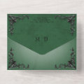Gothic Black & Green Filigree Heart QR Code All In One Invitation | Zazzle