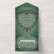 Gothic Black & Green Filigree Heart QR Code All In One Invitation | Zazzle