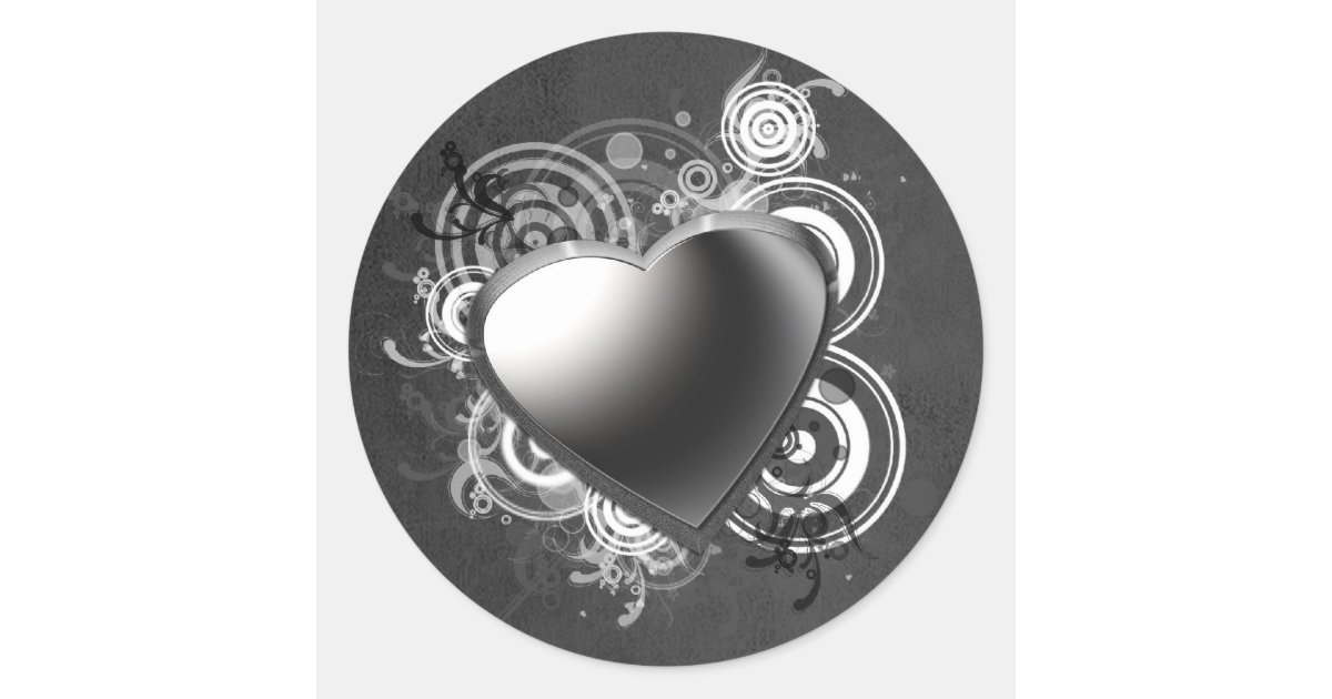 Gothic Black Heart Sticker | Zazzle