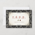 Gothic Black Lace Blood Red Rose RSVP Card | Zazzle