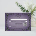 Gothic Black & Purple Filigree Heart QR Code RSVP Card | Zazzle
