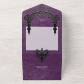 Gothic Black Raven & Black Roses Purple QR Code All In One Invitation ...