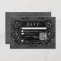 Gothic Black Raven & Black Roses Wedding QR Code RSVP Card | Zazzle