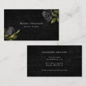 Gothic Black Rose Floral Business Card | Zazzle