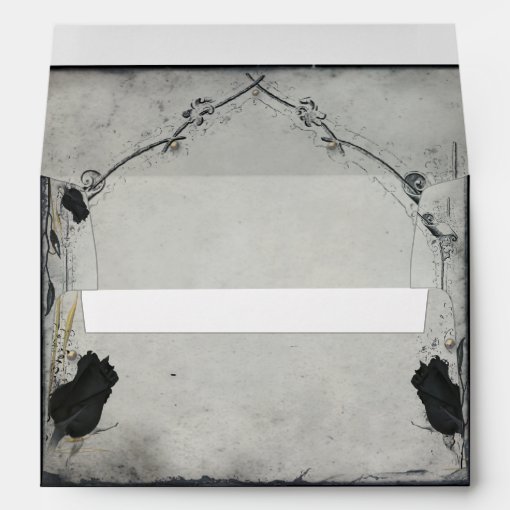Gothic Black Rose Trellis Wedding Envelope | Zazzle