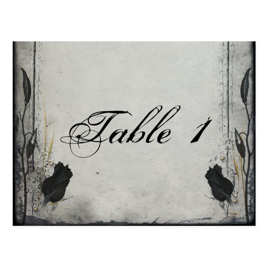 Gothic Black Rose Trellis Wedding Table Number | Zazzle.com