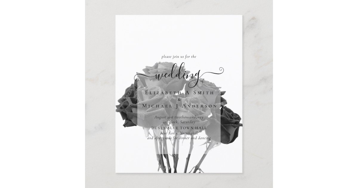 Gothic Black Roses Goth Wedding Invite Flyer | Zazzle