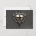 Gothic Black & White Skulls Heart Wedding QR Code RSVP Card | Zazzle