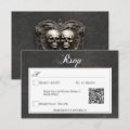 Gothic Black & White Skulls Heart Wedding QR Code RSVP Card | Zazzle