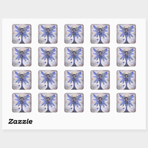 Gothic Blue Fairy Fantasy Art Stickers | Zazzle
