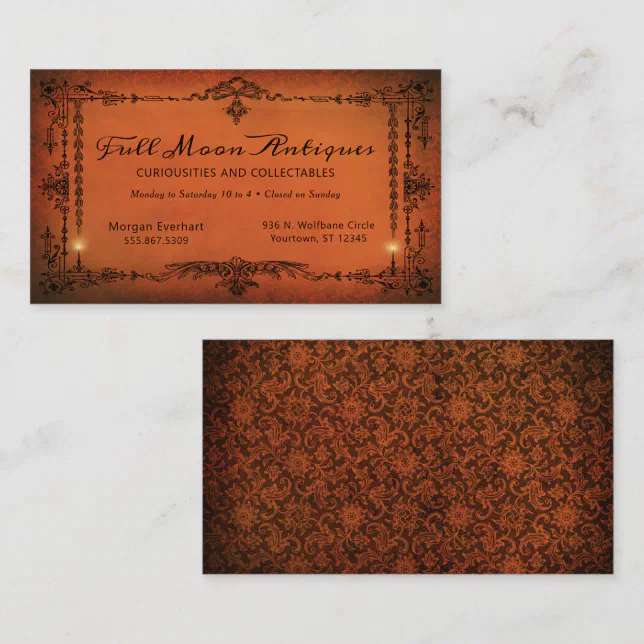 Gothic Border Vintage Victorian Business Card | Zazzle
