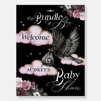 Gothic Bundle of Boo Raven Baby Shower Welcome Foam Board | Zazzle