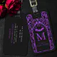 Gothic Cathedral Purple Black Vampire Monogram Luggage Tag | Zazzle