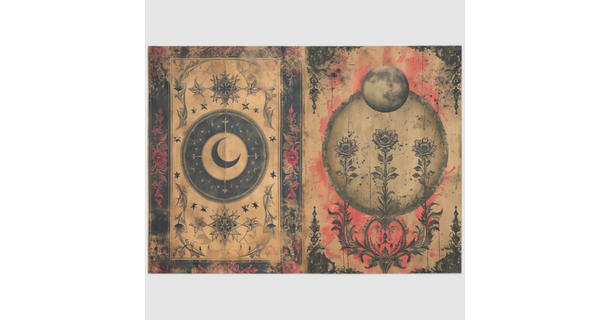 Gothic Celestial Old Paper Decoupage | Zazzle