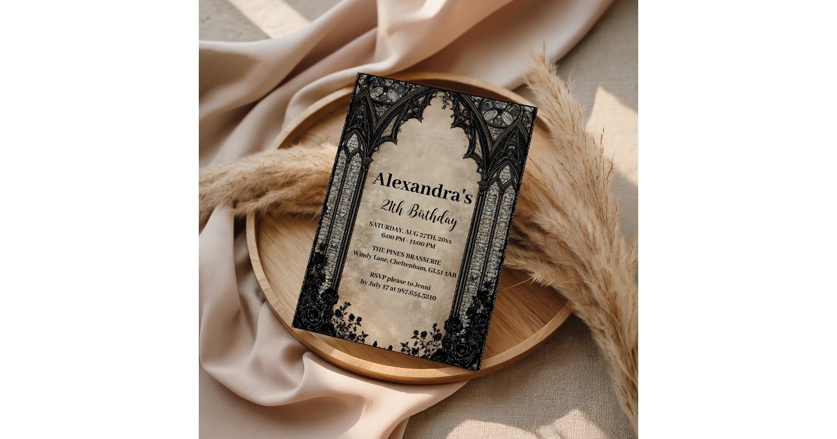 Gothic Chandelier Midnight Birthday Invitation | Zazzle