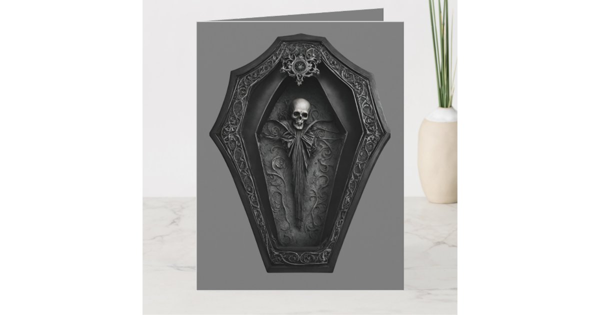 Gothic coffin card | Zazzle