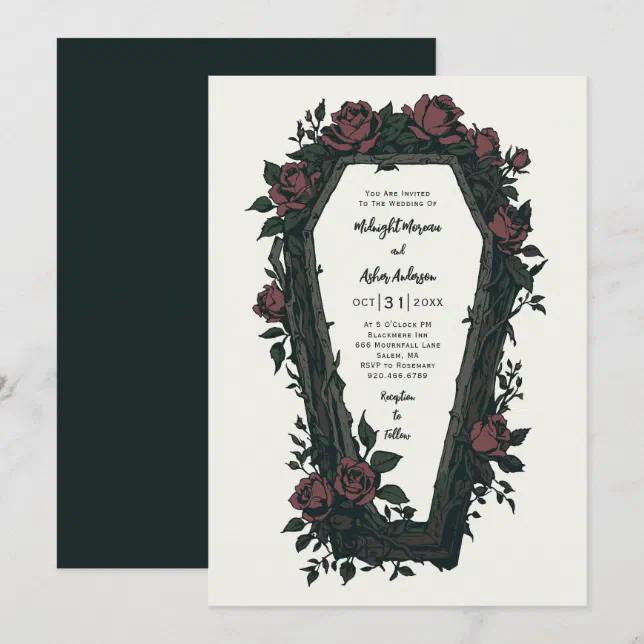 Gothic Coffin Wedding Invitation | Zazzle