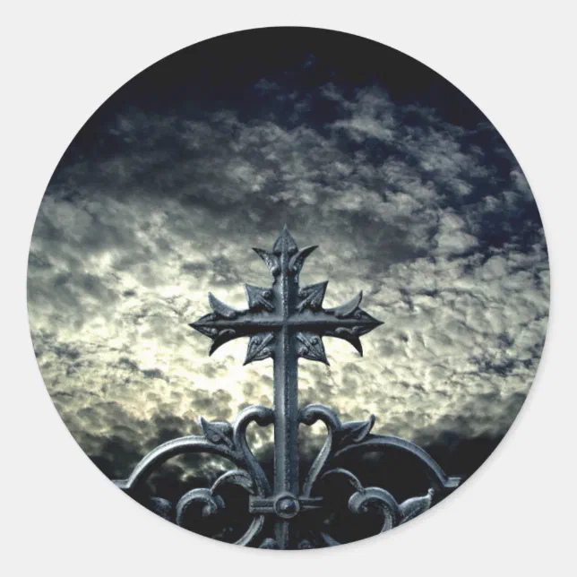 Gothic dark cemetery cross stickers | Zazzle