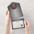 Gothic Dark Skeletons & Rose Heart QR Code All In One Invitation | Zazzle