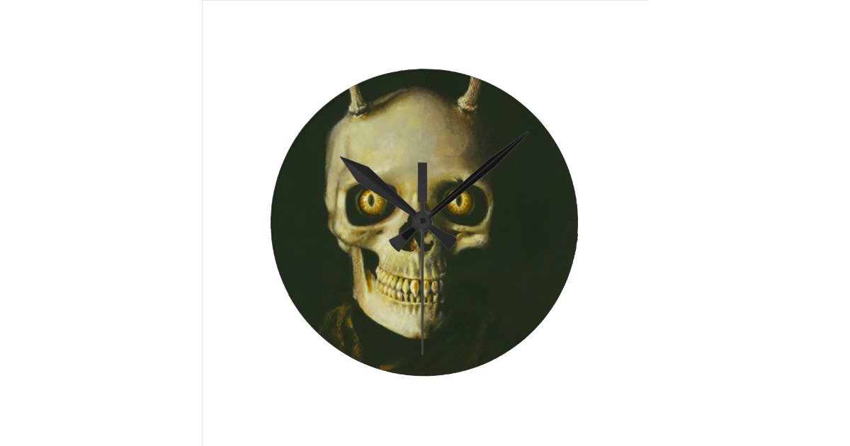 Gothic Devil Skull Clock | Zazzle