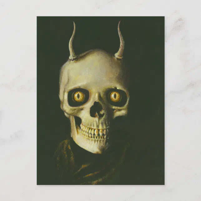 Gothic Devil Skull Postcard | Zazzle