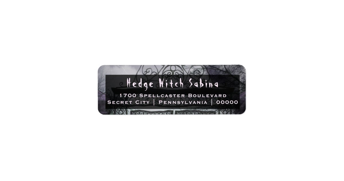 Gothic Eerie Gates & Moon Return Address Label | Zazzle