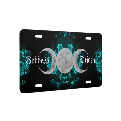 Gothic Eternal Triple Moon Turquoise License Plate | Zazzle