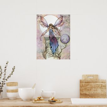 Gothic Fairy Moon Celestial Poster Print | Zazzle