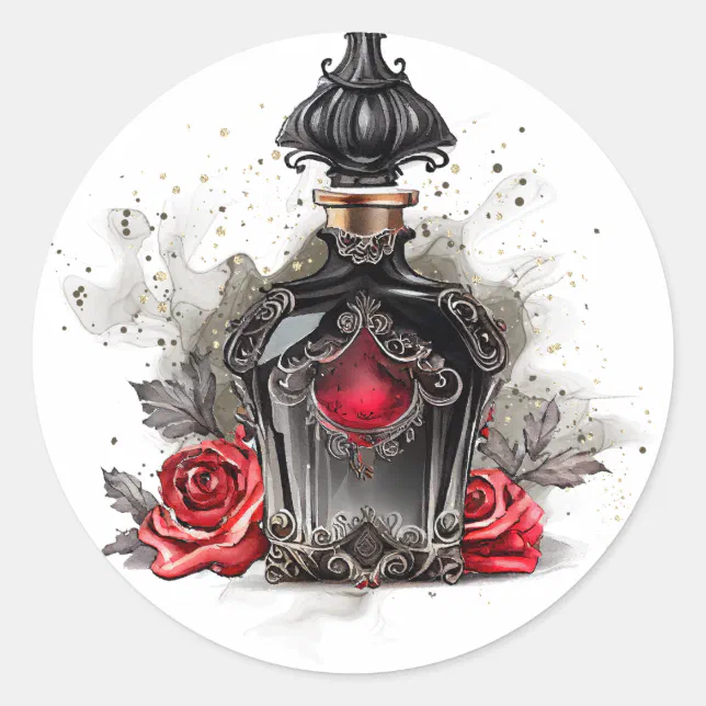 Gothic Fashion Victorian Perfume Bottle with Roses Classic Round ...