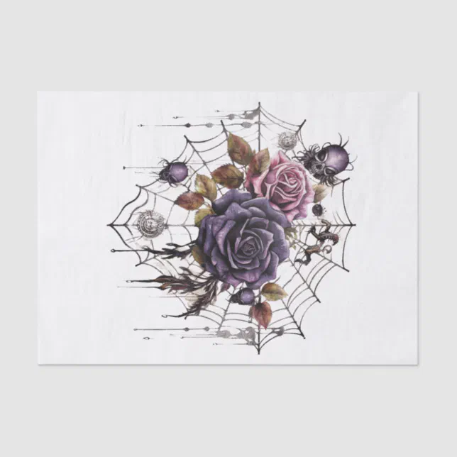 Gothic Floral Cobweb for Decoupage Tissue Paper | Zazzle