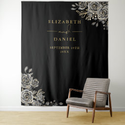 Gothic Floral Roses Wedding Photo Booth Backdrop | Zazzle