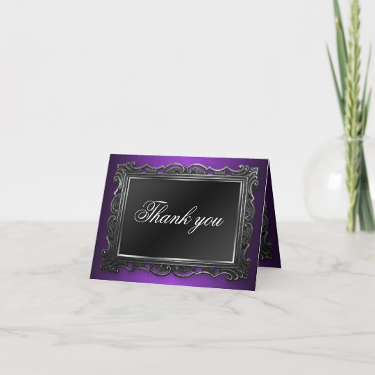 Gothic Frame Purple Thank You Cards | Zazzle.com