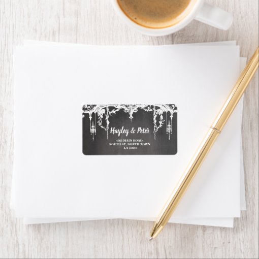 Gothic Frame Rustic Address Label Stickers Wedding | Zazzle