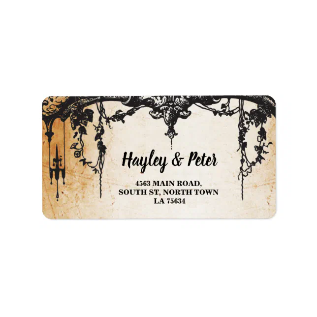 Gothic Frame Rustic Address Label Stickers Wedding | Zazzle