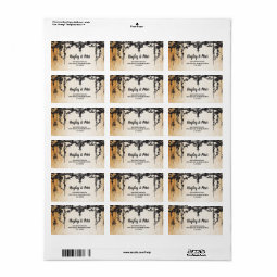 Gothic Frame Rustic Address Label Stickers Wedding | Zazzle