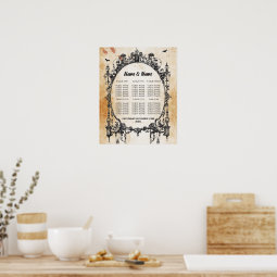 Gothic Frame Table Plan Wedding Poster Seating | Zazzle