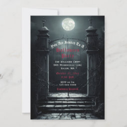 Gothic Full Moon Halloween Invitation | Zazzle