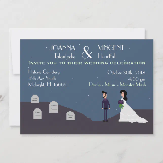 Gothic Geek Gamer Wedding Invitation | Zazzle