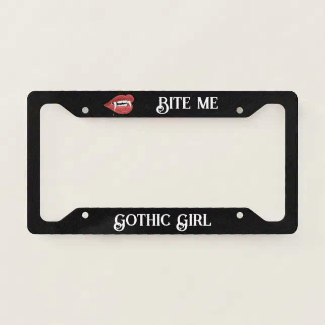Gothic Girl Vampire Kiss License Plate Frame | Zazzle