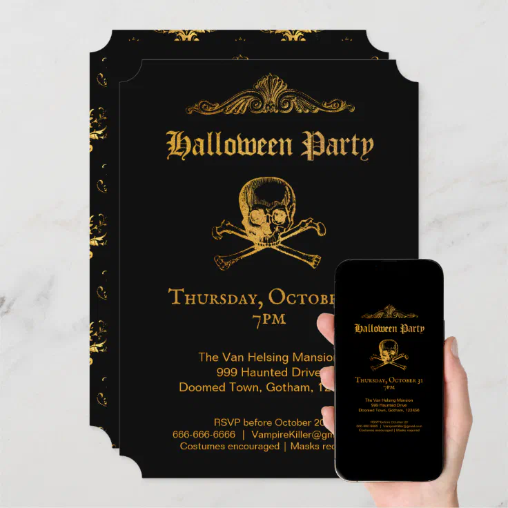 Gothic Glam | Invitation | w Details | Zazzle