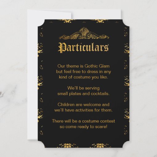 Gothic Glam | Invitation | w Details | Zazzle