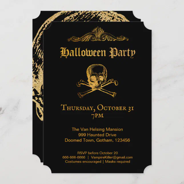 Gothic Glam | Invitations | Black | Zazzle