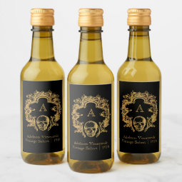 Gothic Glam | Mini Bottle Label | Black | Zazzle