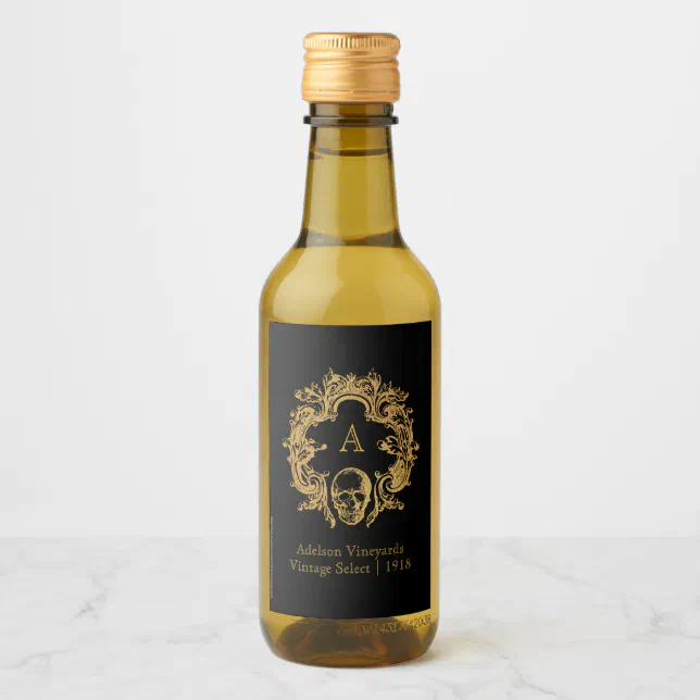 Gothic Glam | Mini Bottle Label | Black | Zazzle