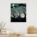 Gothic Graveyard graves trees Poster | Zazzle
