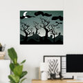 Gothic Graveyard graves trees Poster | Zazzle