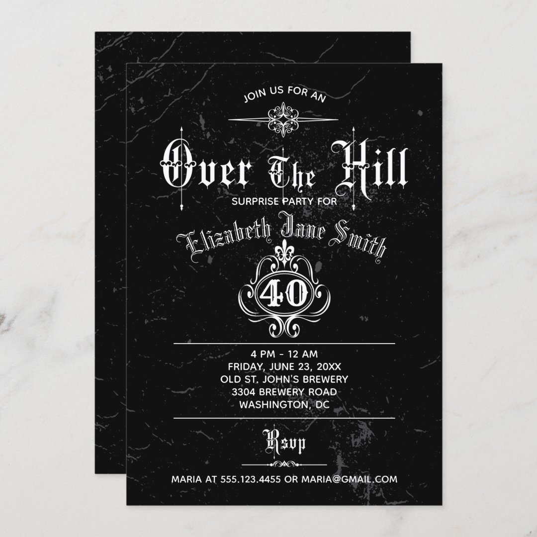 Gothic Grunge Over The Hill Party Invitation | Zazzle